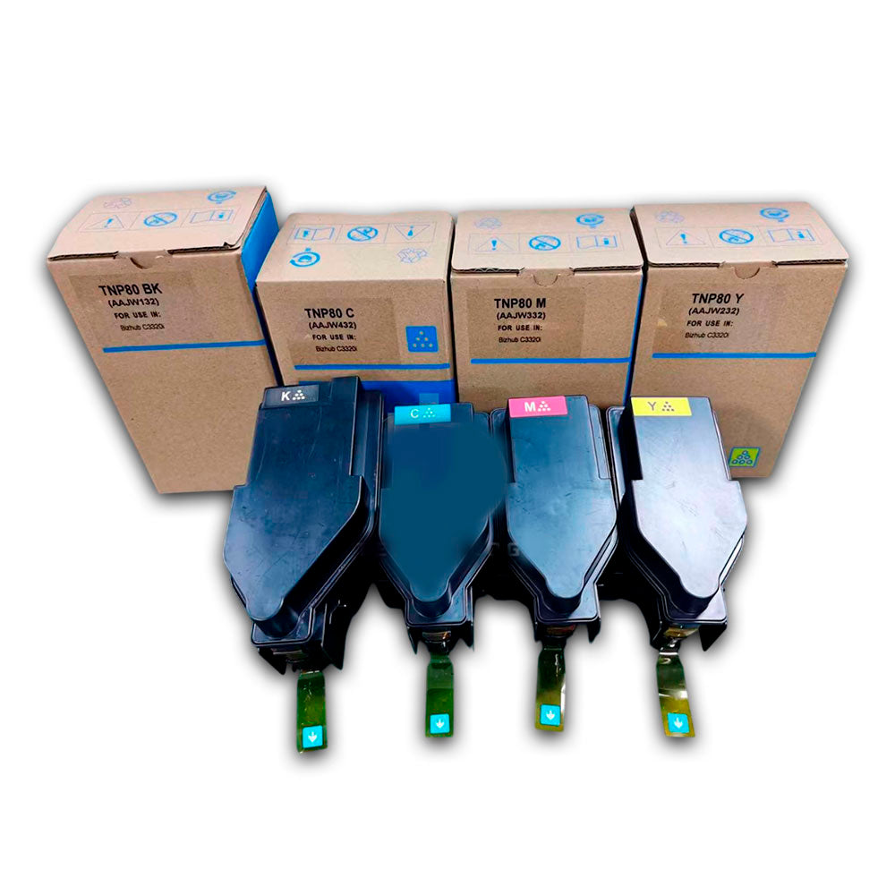 Kit de Toner Konica Minolta Compatible TNP80 Negro y Color C3320i ...